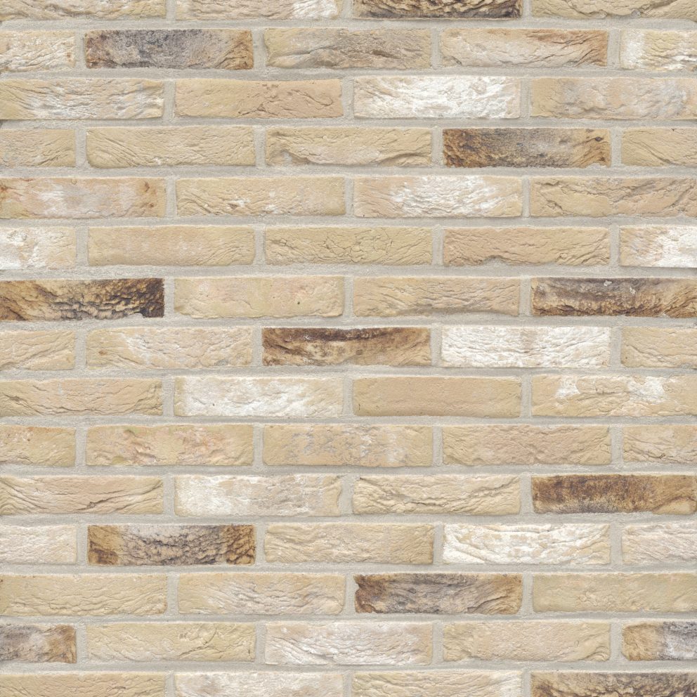 Gele Terca keramische gevelsteen - Arces Corn Geel generfd en fijn bezand